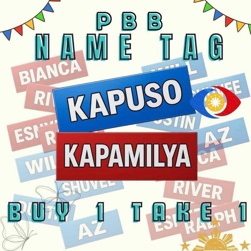 PBB Name Tag B1t1 Kapamilya Red, Kapuso Blue, Gradient & Custom Colours ...