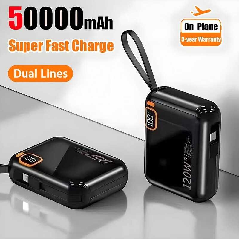 120W 2 C6 50000Mah Power Bank Portable High Capacity Cable Two-Way Fast ...