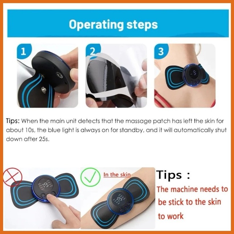 ∪ ∞ Rechargeable Mini Electric Massager Pad Mini Massager 8 Modes Full ...