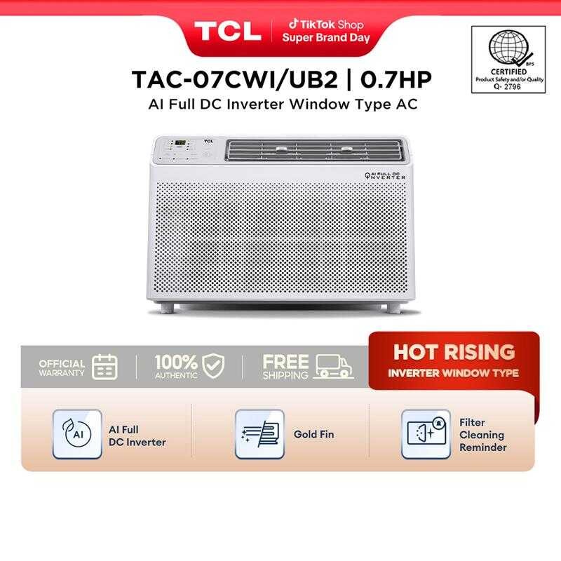 TCL 0.7Hp AI Full DC Inverter Window-Type Air Conditioner - Tac-07Cwi ...