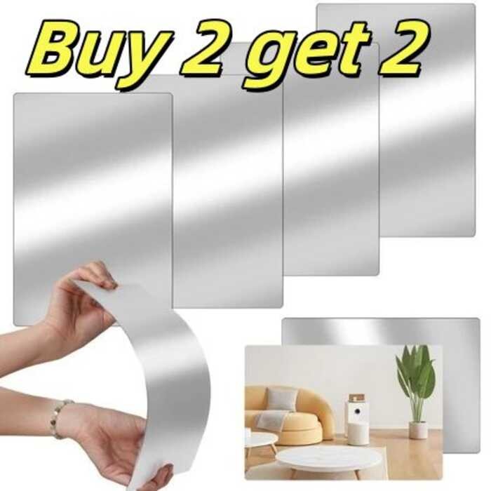 Buy Get 2 Full Body Mirrors Square Self-Adhesive Mirror Bent Acrylic ...