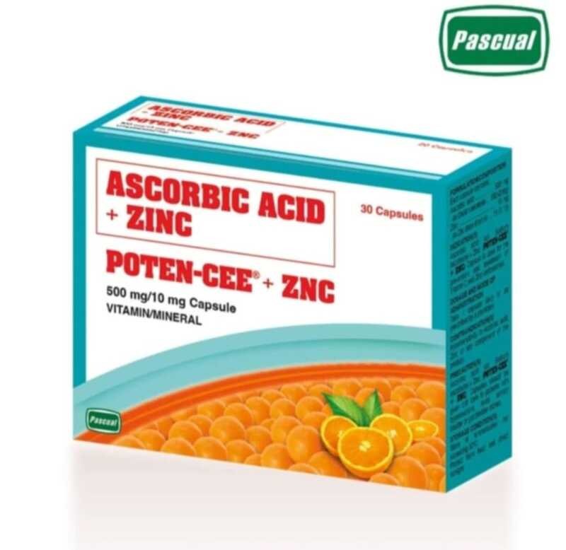 Pascual Lab Poten-Cee ZINC (Ascorbic ACID Zinc) 500Mg Sodium Ascorbate ...