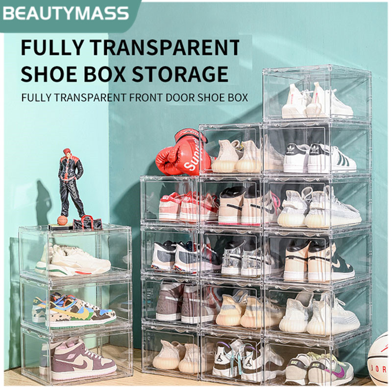 Shoe Box Transparent Magnetic Front Drop Shoe Box Acrylic Stackable ...