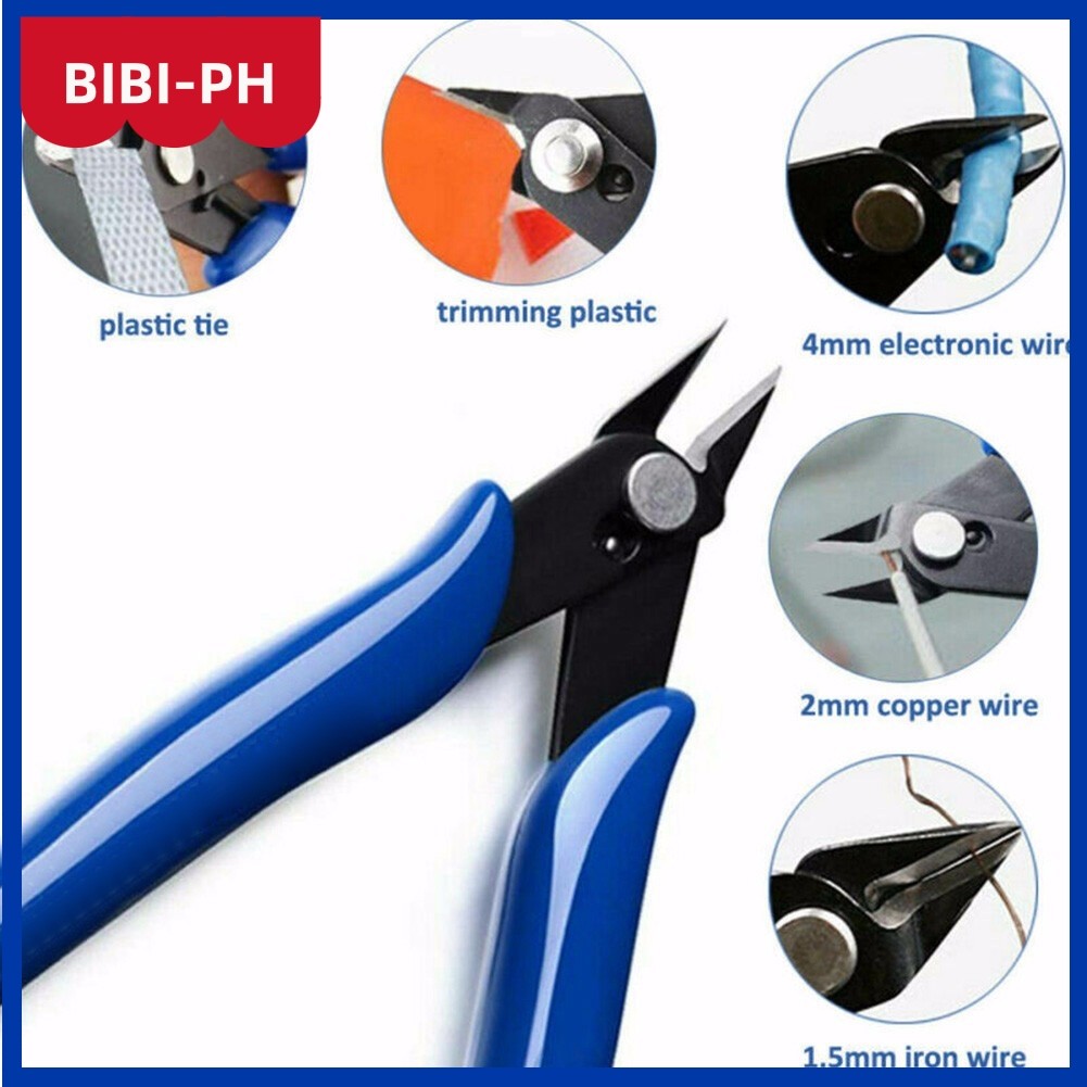 {BIBI}1 Pack 170 Flush Wire Cutter Blue Diagonal Cutting Pliers Side ...