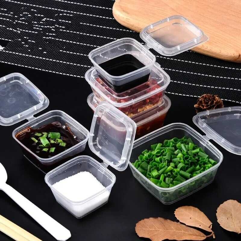 50Pcs With Lids Kitchen Organizer Disposable Pot Food Small Container ...