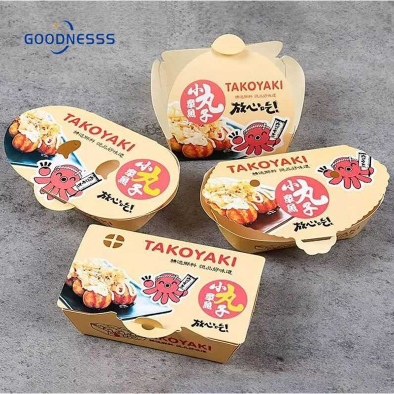 100Pcs Octopus Ball Packaging Box Japanese Street Food Takoyaki ...