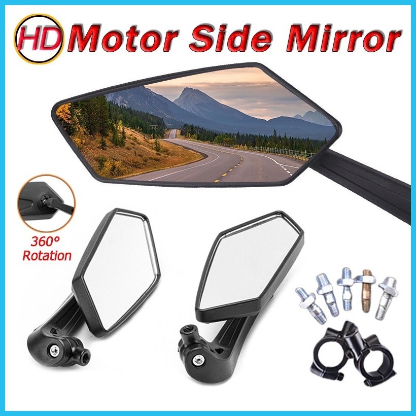 Motorcycle Side Mirror Street King Anti-glare 360 ° Adjustable Blue ...