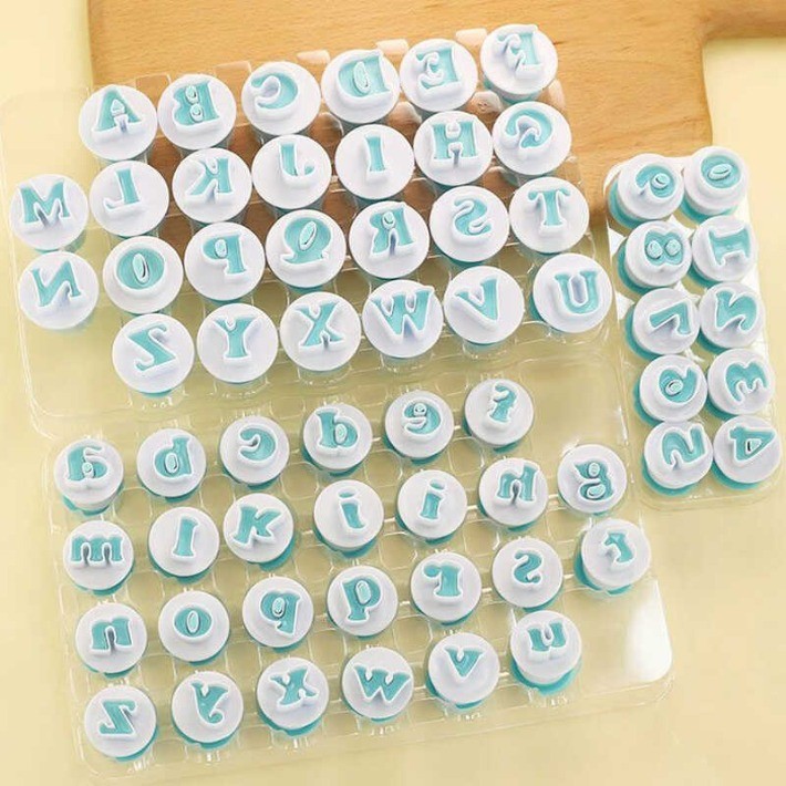 26Pcs Alphabet 10Pcs Number Letter Stamp Molder For Cake Cookie Fondant ...