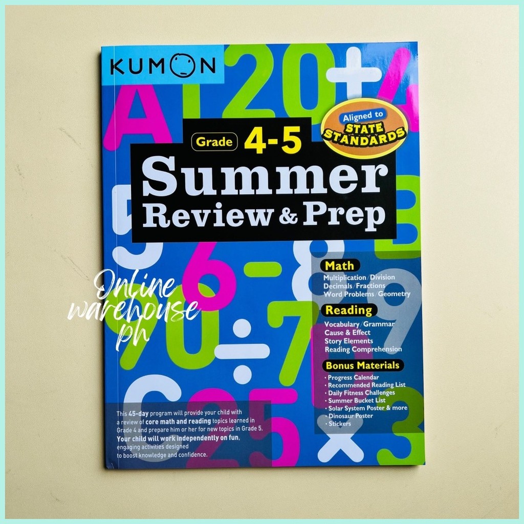 Kumon Summer Review & Prep [Set of 3 Workbooks] | Shopee Philippines