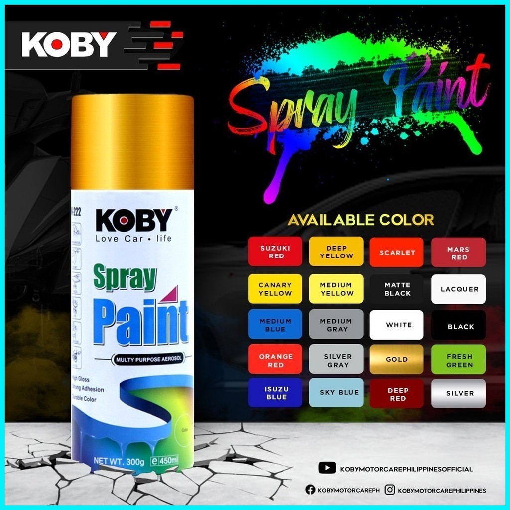 Koby Spray Paint 20 Colors 450ml Automotive parts care (2024NEW ...