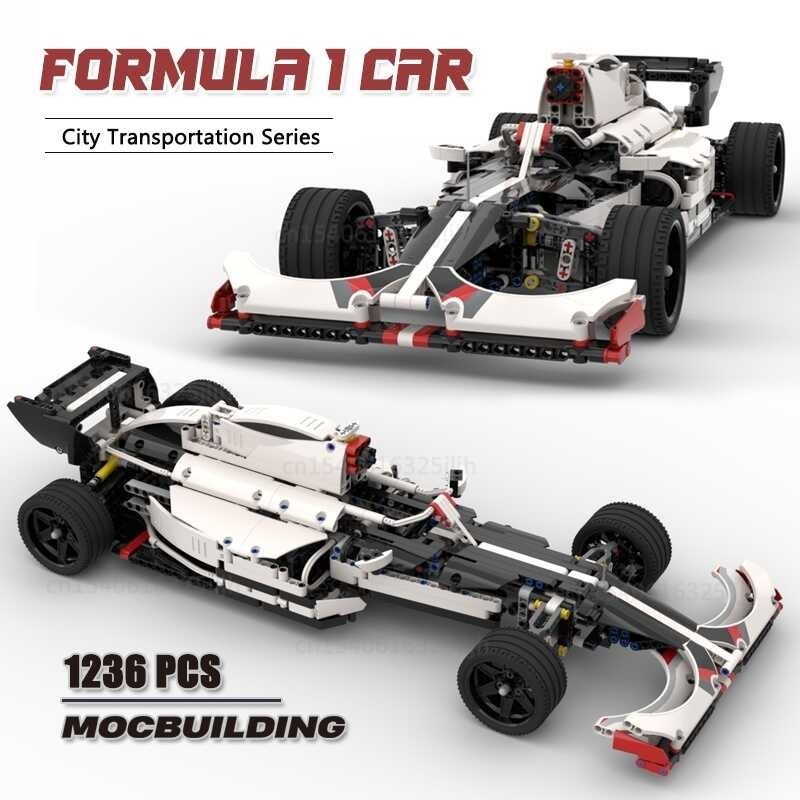 MOC Building Blocks Formula 1 Super Speed Motor Car F1 DIY Assemble ...