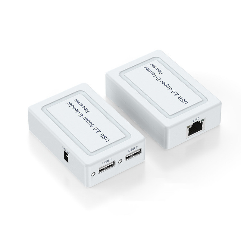 100M 2 Port USB 2.0 Network Cable Extender Via RJ45 Cat5e Cat6 Ethernet ...