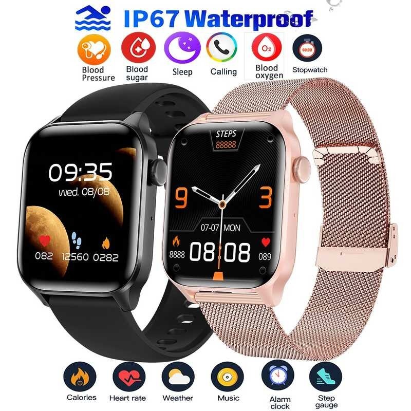 Pro T12 Smart Watch Glucose Sugar Blood Pressure Oxygen Monitoring ...
