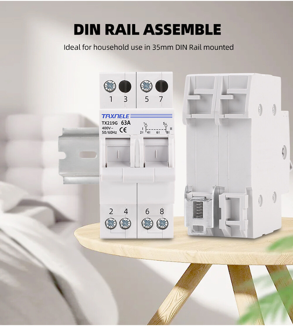 TAXNELE MTS Dual Power Manual Transfer Switch 1P 2P 3P 4P 40A 63A 230V 400V Changeover Switch ...