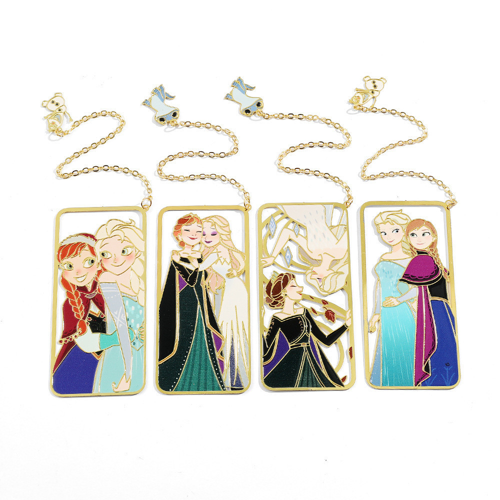 Cute Frozen Bookmark Elsa and Princess Anna cartoon Creative Metal ...