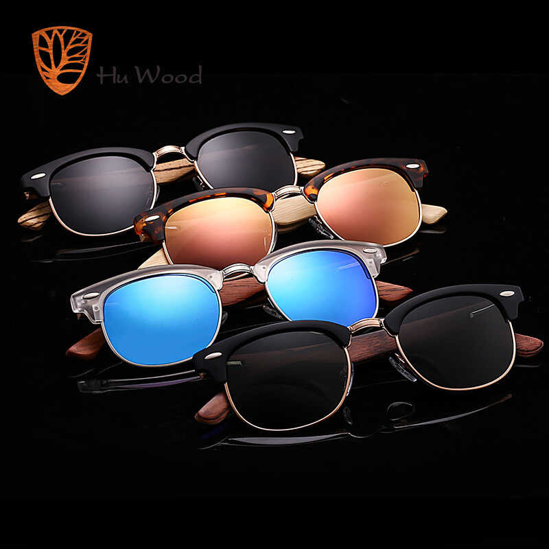HU WOOD Polarized Sunglasses Unisex Retro Wooden Striped High Quality ...