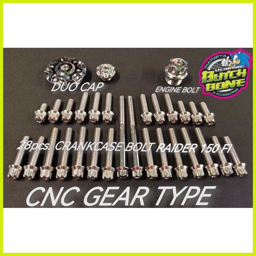 ∏ RAIDER 150 FI CRANKCASE BOLT SET/ENGINE BOLT /DUO CAP CNC GEAR TYPE ...