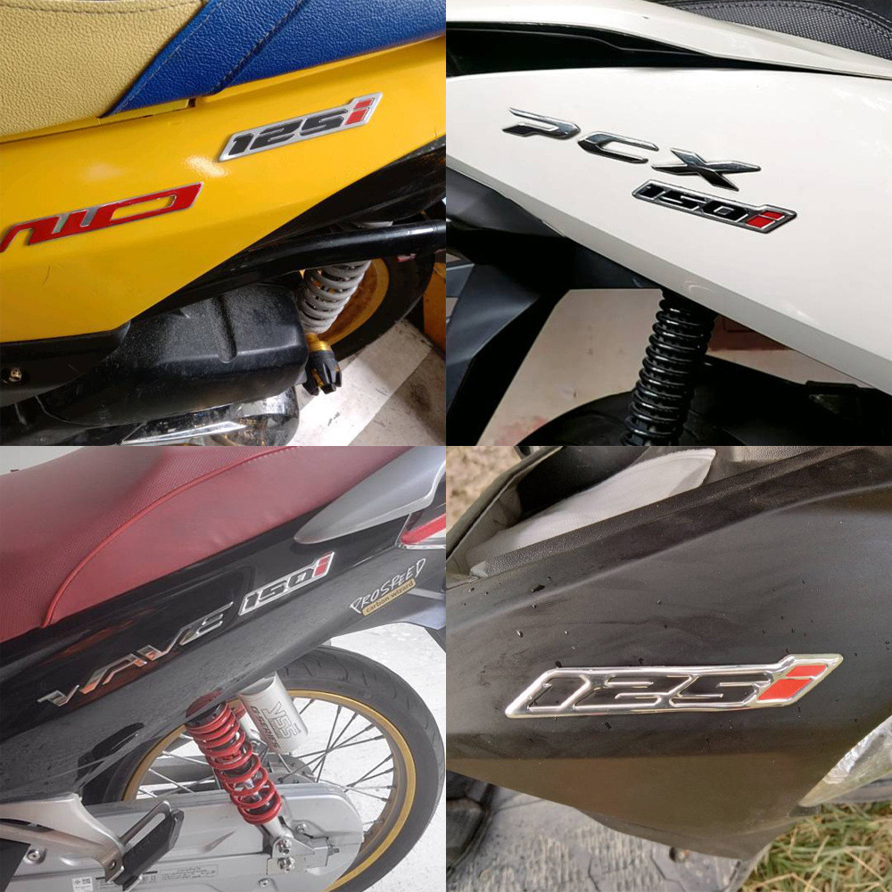 RE 2pcs Multi-Colors Motorcycle 3D Honda Click and 125i or 150i Emboss ...