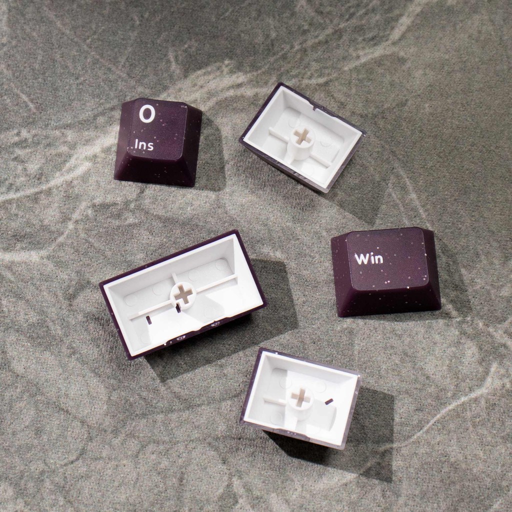 Vior Glitter Purple Translucent Keycaps PBT Double shot Keycaps set for ...