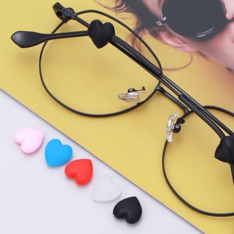 We Flower Colorful Silicone Heart Anti Slip Ear Grip Holder Eyeglasses ...