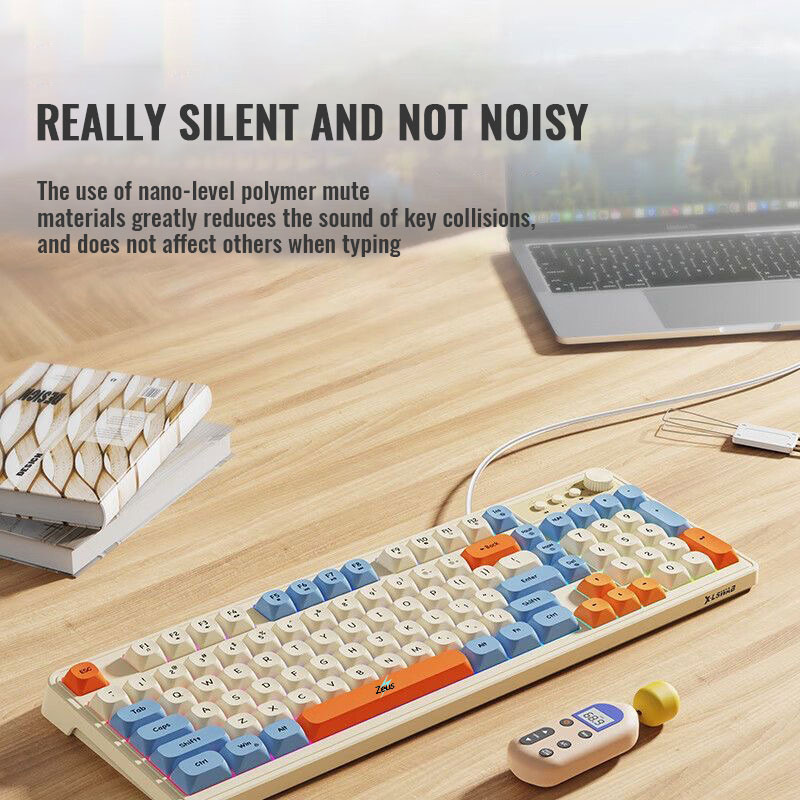 Zeus Wired Gaming Keyboard Multi Colors Mixing 98 Keys USB Mechanical ...