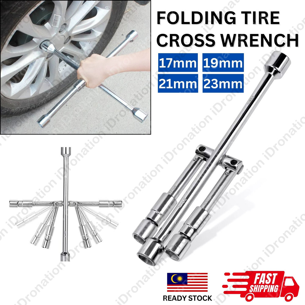 Spanar Pembuka Tayar Folding Lug Wrench Car Wheel Repair Tool 17-23mm ...