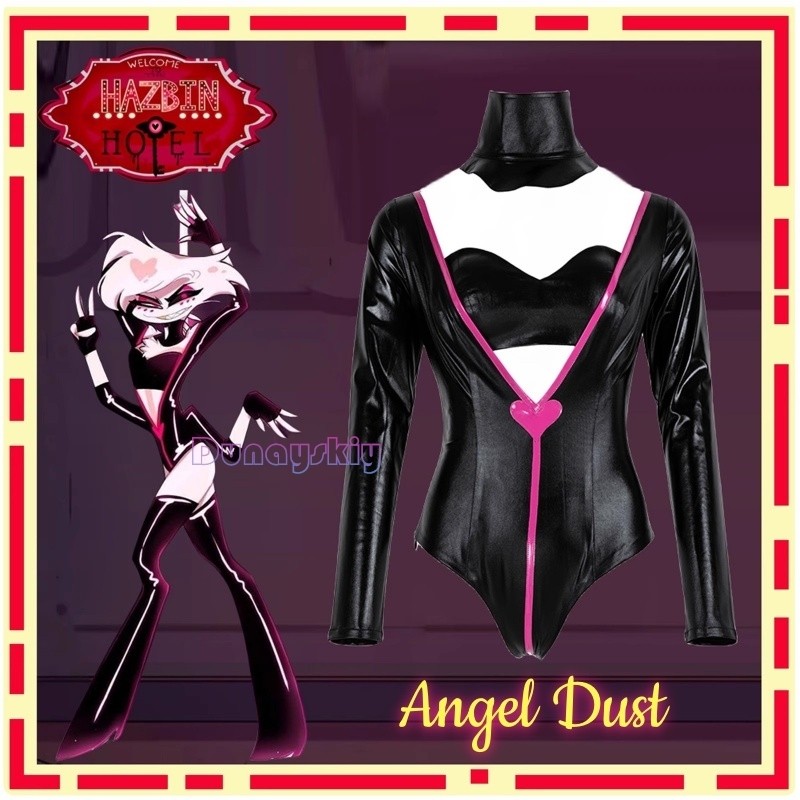 § Angel Dust Anime Hazbin Costume Clothes Hotel Uniform Cosplay Anthony ...