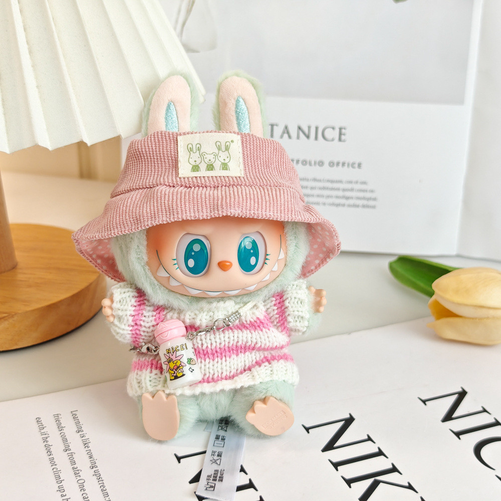 Labubu Dress Up Clothes for LABUBU V1&V2, Pink Sweater, Hat, Shoes and ...