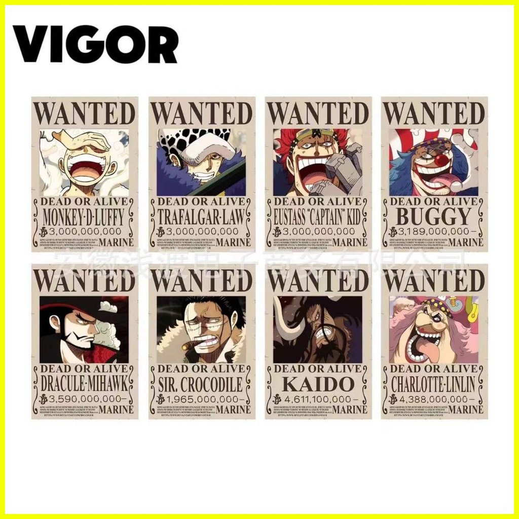 ☃ ☎ 24 pieces a set of animation One Piece wanted order poster wall ...