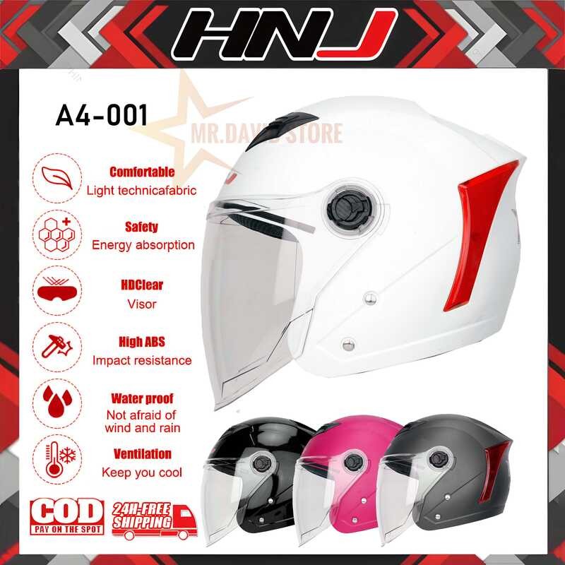 HNJ A4-001 Helmet Half Face for Kids Motorcycle Classic Motor Helmets Women Visor New | Shopee ...