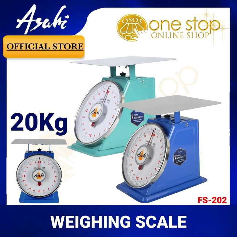 Asahi ☥ Original Spring Dial Weighing Scale 20kg Stainless Chrome ...