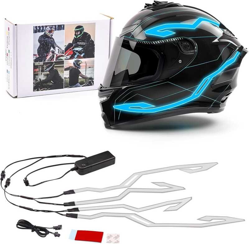 light Motorcycle helmet strip, cold light motorcycle helmet 4-in-1 ...