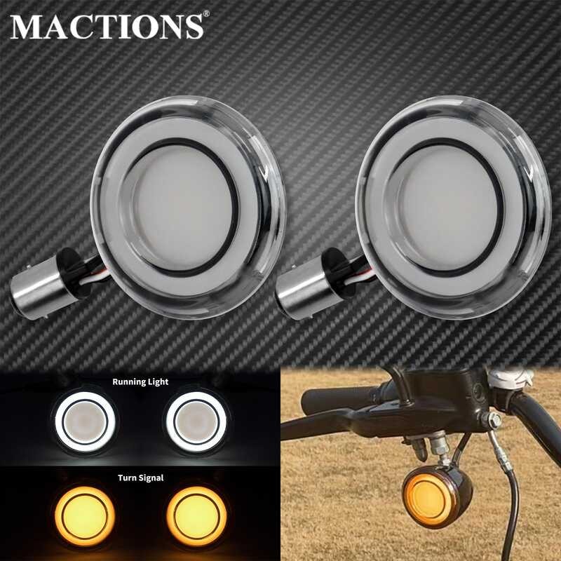 Motorcycle 2 Front 1157 LED Turn Signal Light Bullet Style Indicator ...