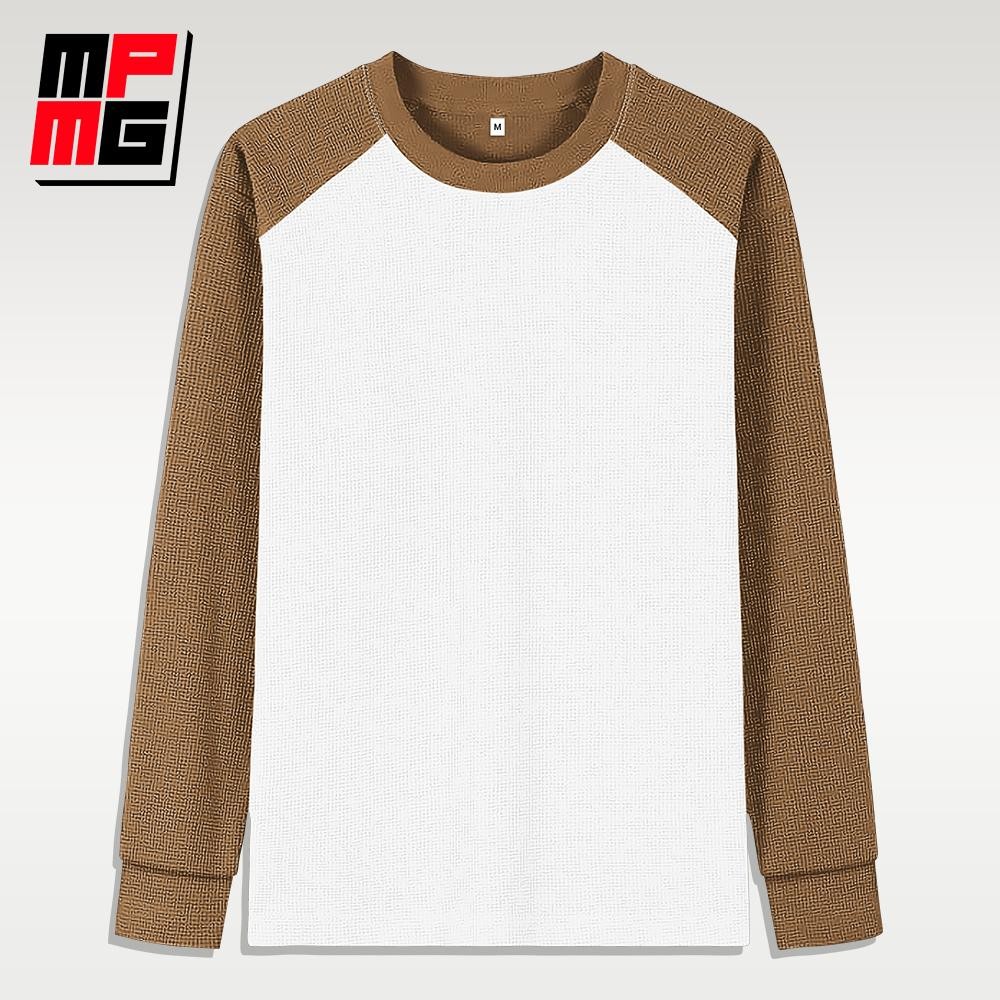 MPMG Two-Toned Waffle Long Sleeve Raglan For Men And Women Unisex ...