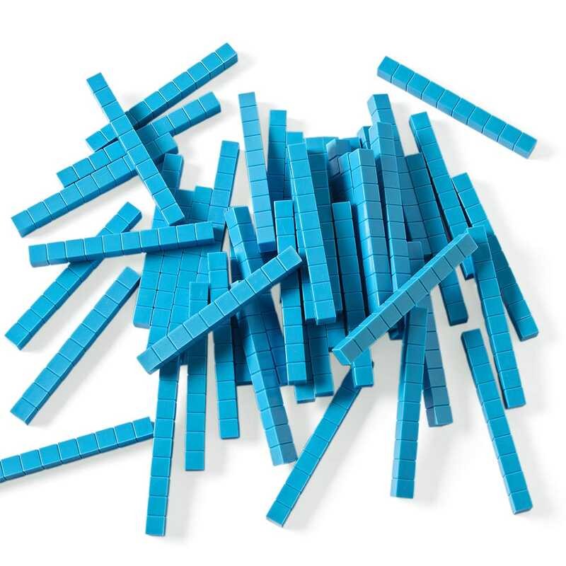 hand2mind Blue Plastic Rods Place Value Bloc, Counting Cubes for Kids ...
