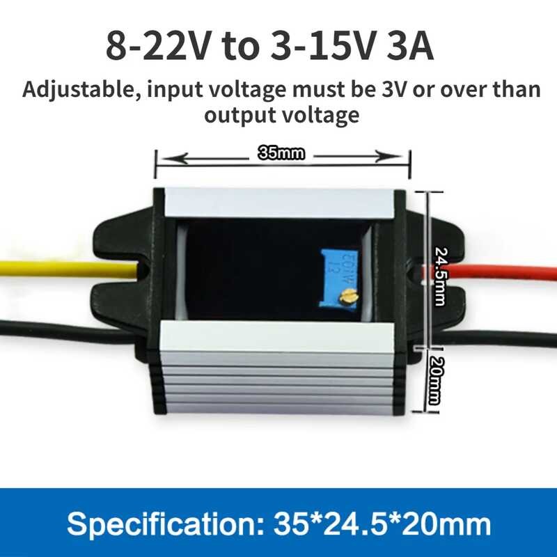 8-22V 3-15V 12V to 5V 6V 9V DC Step Down Buck Converter Adjustable Output Voltage Regulator ...