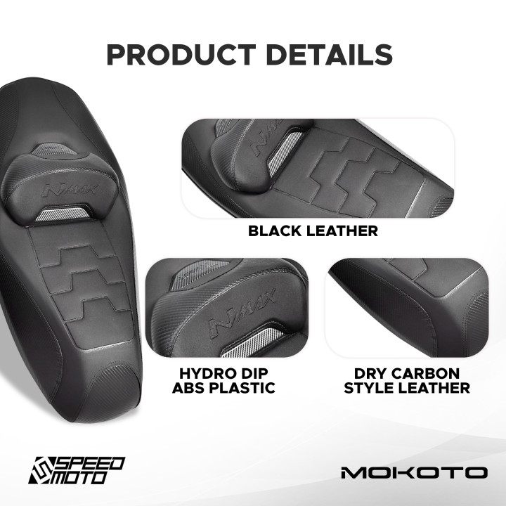 YAMAHA NMAX V1/V2 CAMEL BACK SEAT ASSEMBLY WITH EMBROID LOGO AND CARBON ...