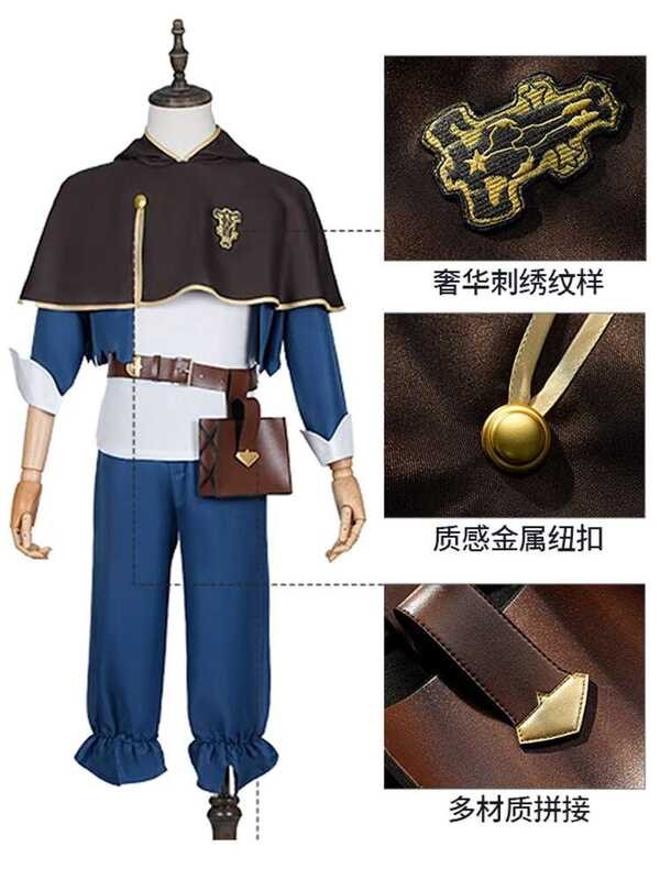 Tt Black Asta Costume Cloak Cape Full Set Cosplay Anime Outfit | Shopee ...