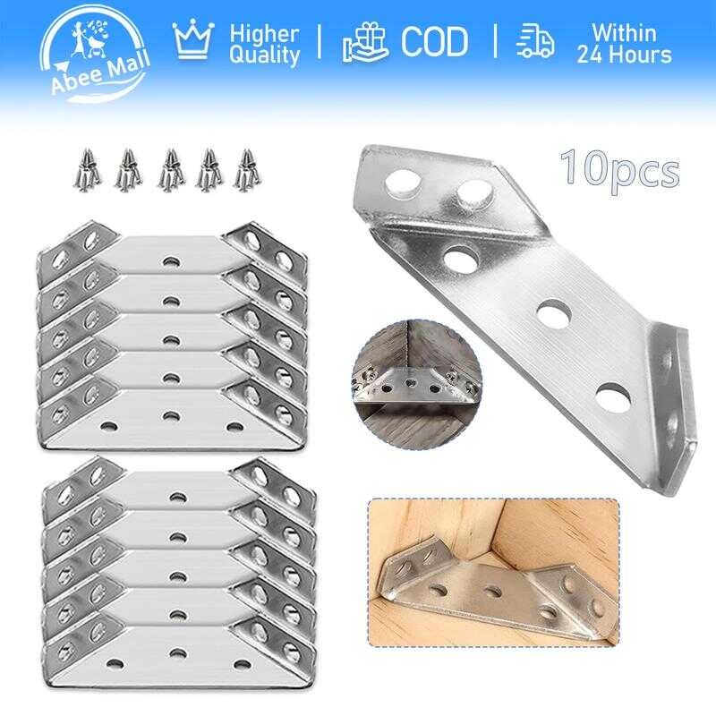 10Pcs Furniture Triangle Support Bracket Stainless Steel Trapeziform ...