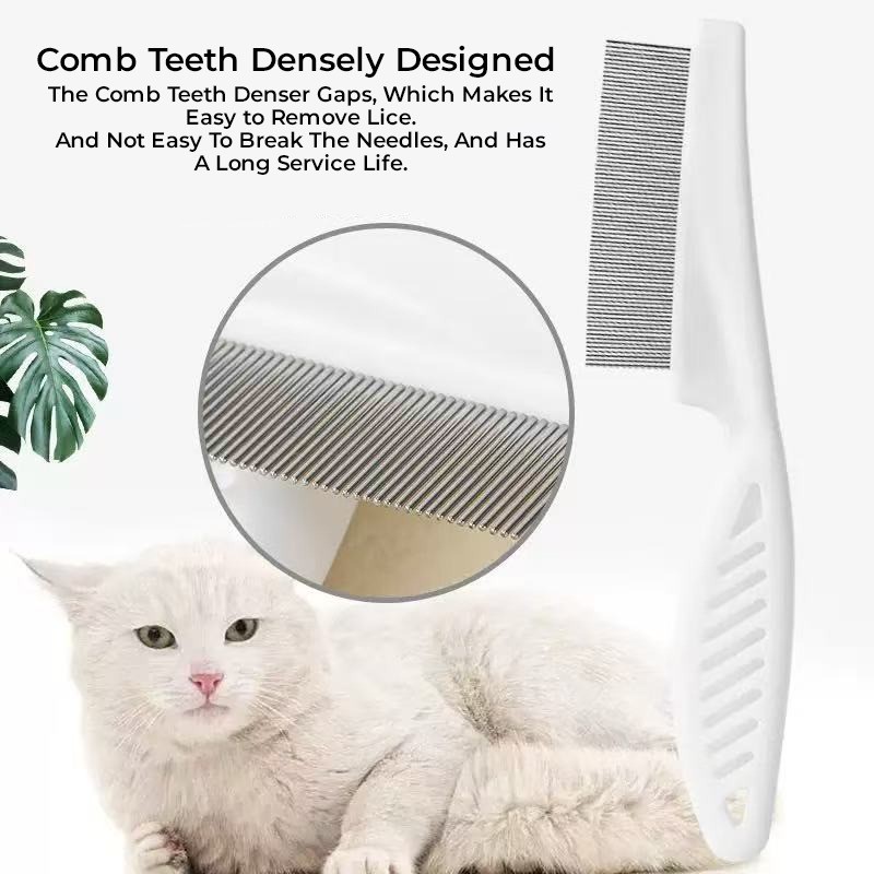 Stainless Steel Pet Grooming Comb - Dog Cat Flea Comb & Deshedder for ...
