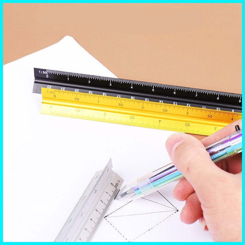 30CM Triangular Ruler Architect Engineer Measuring Ruler 3 Sides ...