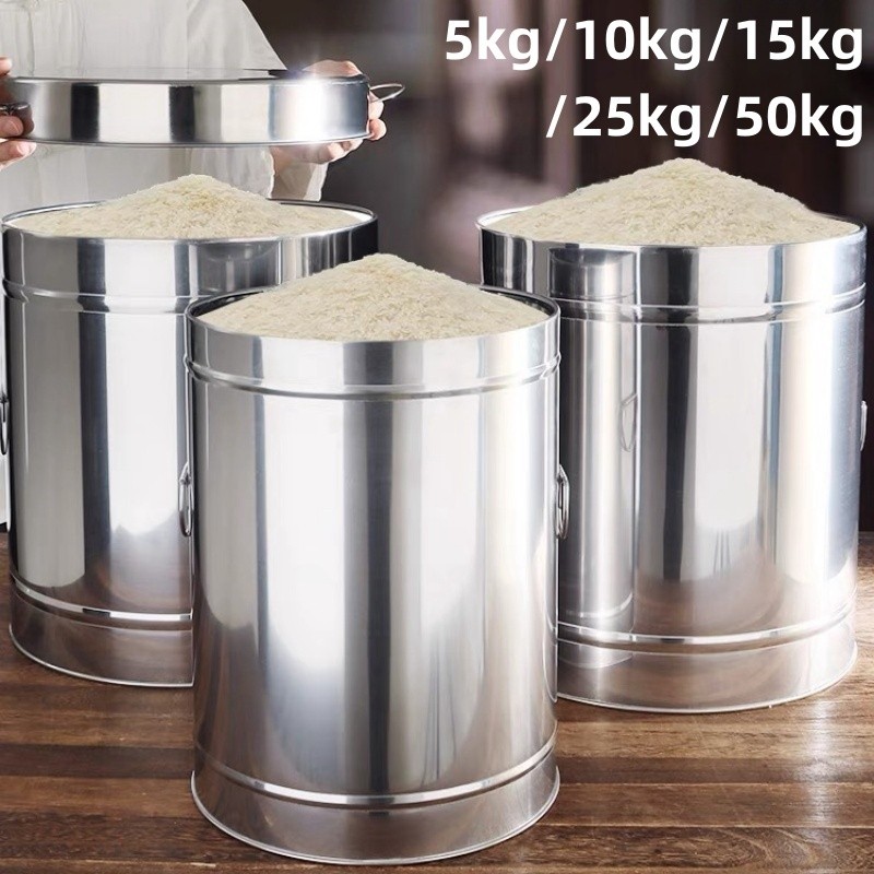 stainless metal rice storage dispenser 25 kg/10kg/50 kg/15kg/5kg/ flour ...