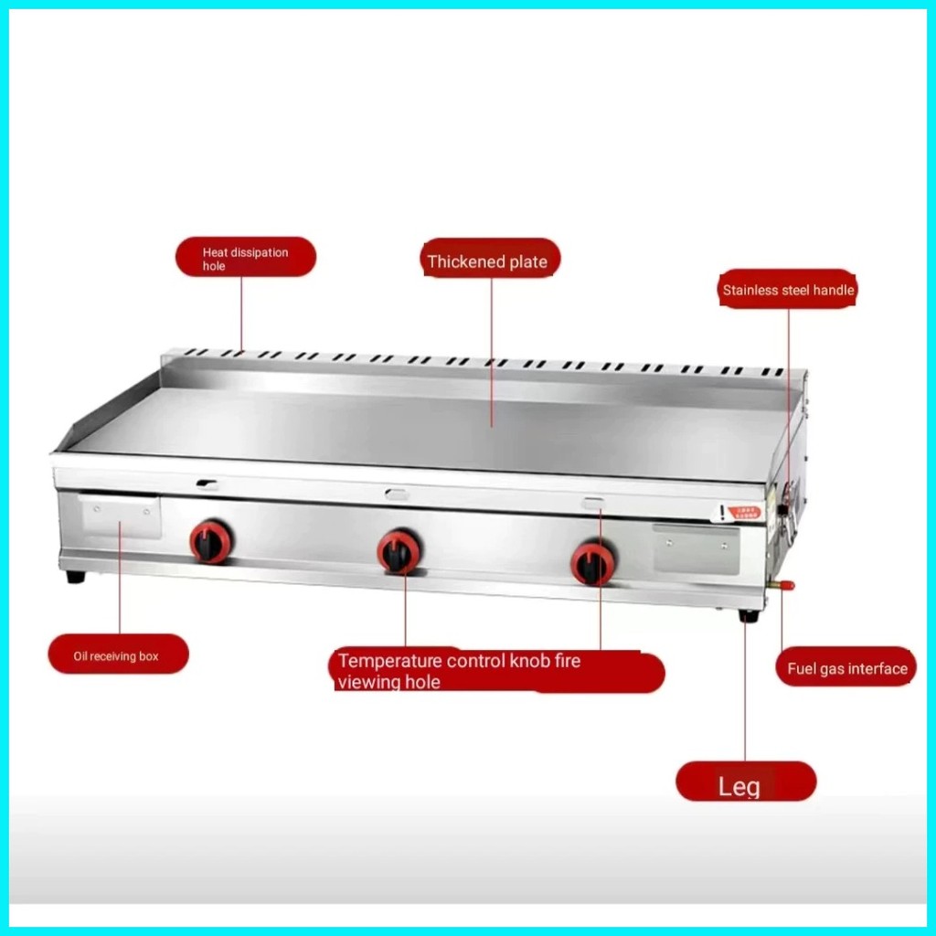 GOOD Commercial pan 304 Stainless steel burger grill snack burger gas ...