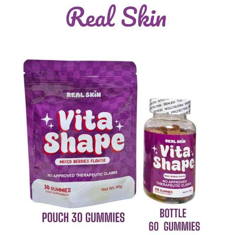 REAL SKIN VITASHAPE GUMMIES IN MIXED BERRIES ALL NATURAL FDA APPROVED ...