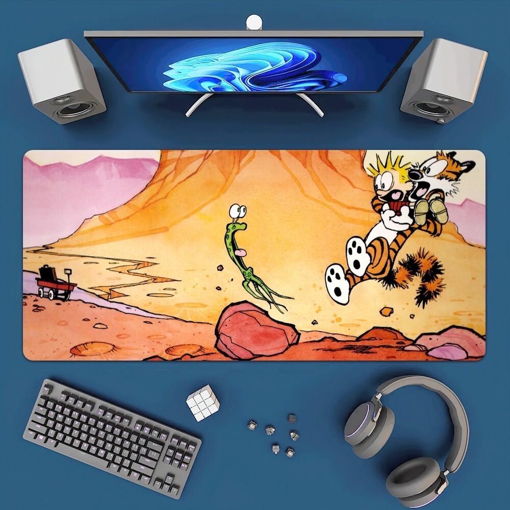 Comic C-Cain and H-Hobbes Mousepad Office Large Mouse Mat Keyboard Mats ...