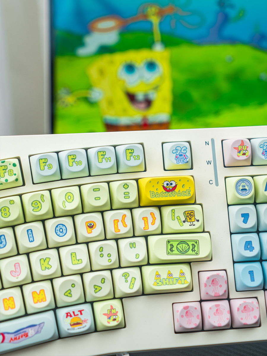 SpongeBob SquarePants Keycap SO/Cherry Profile 137 Keys PBT Five-sided ...