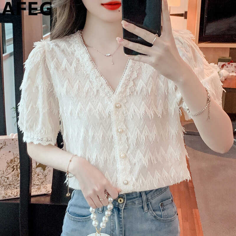 Matatag Kulay AFEG Koreano Bersyon V-Leeg Estilo Fashion Maluwag Na ...