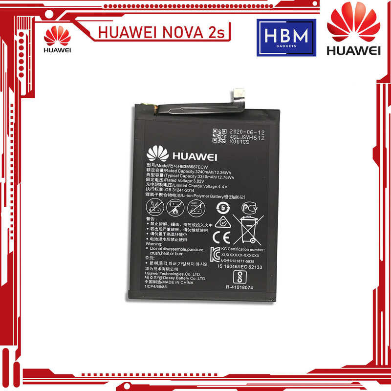 25 Sa Para Orihinal, Model: Hb356687ecw High Quality Phone (3340Mah ...