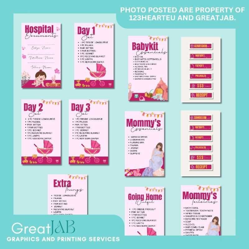 [BBY01g] Personalized Hospital bag checklist label stickers | Shopee ...