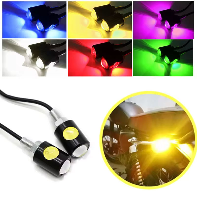 Motorcycle Signal Lamp LED Eagle Eye Shape Mini License Plate Light ...